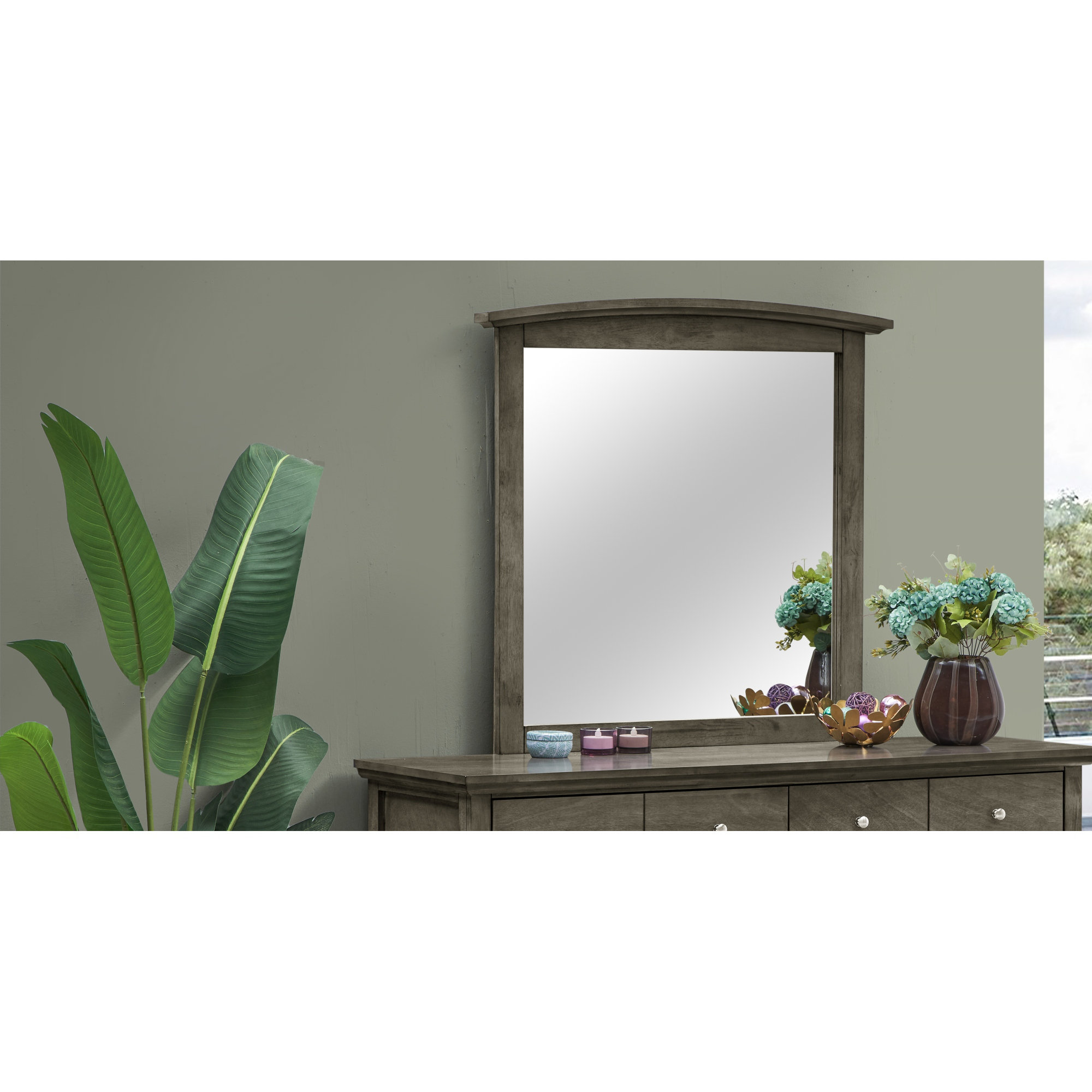 Lark Manor™ Clear Modern Farmhouse Design Particle Board Mirror For ...