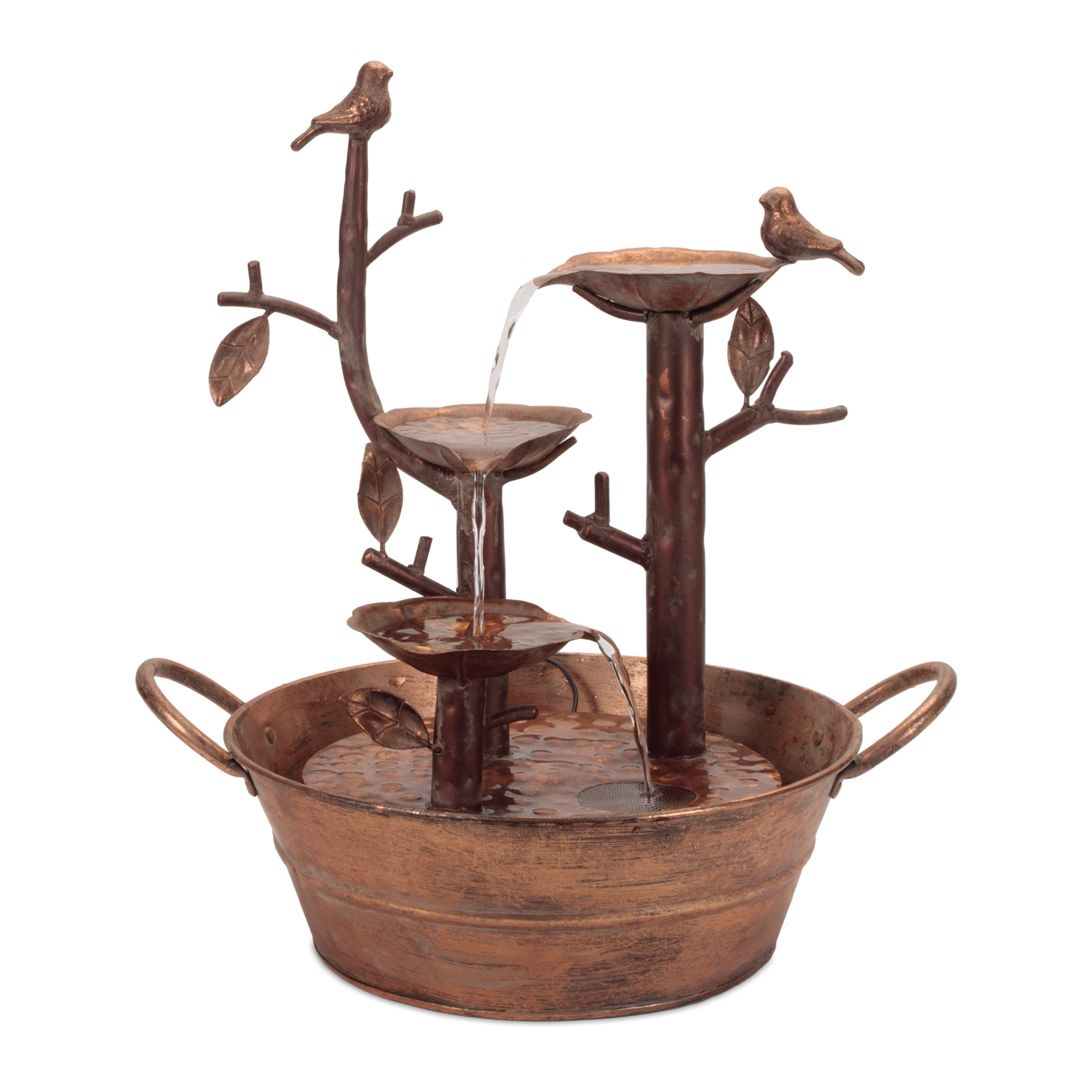 Lark Manor™ Cascading Iron Bird Branch Fountain 18.5"H | Wayfair