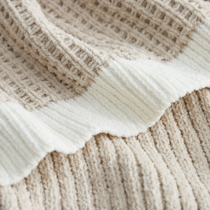Amélie Home Reversible Chenille Knit Throw Blanket Soft Waffle Weave ...