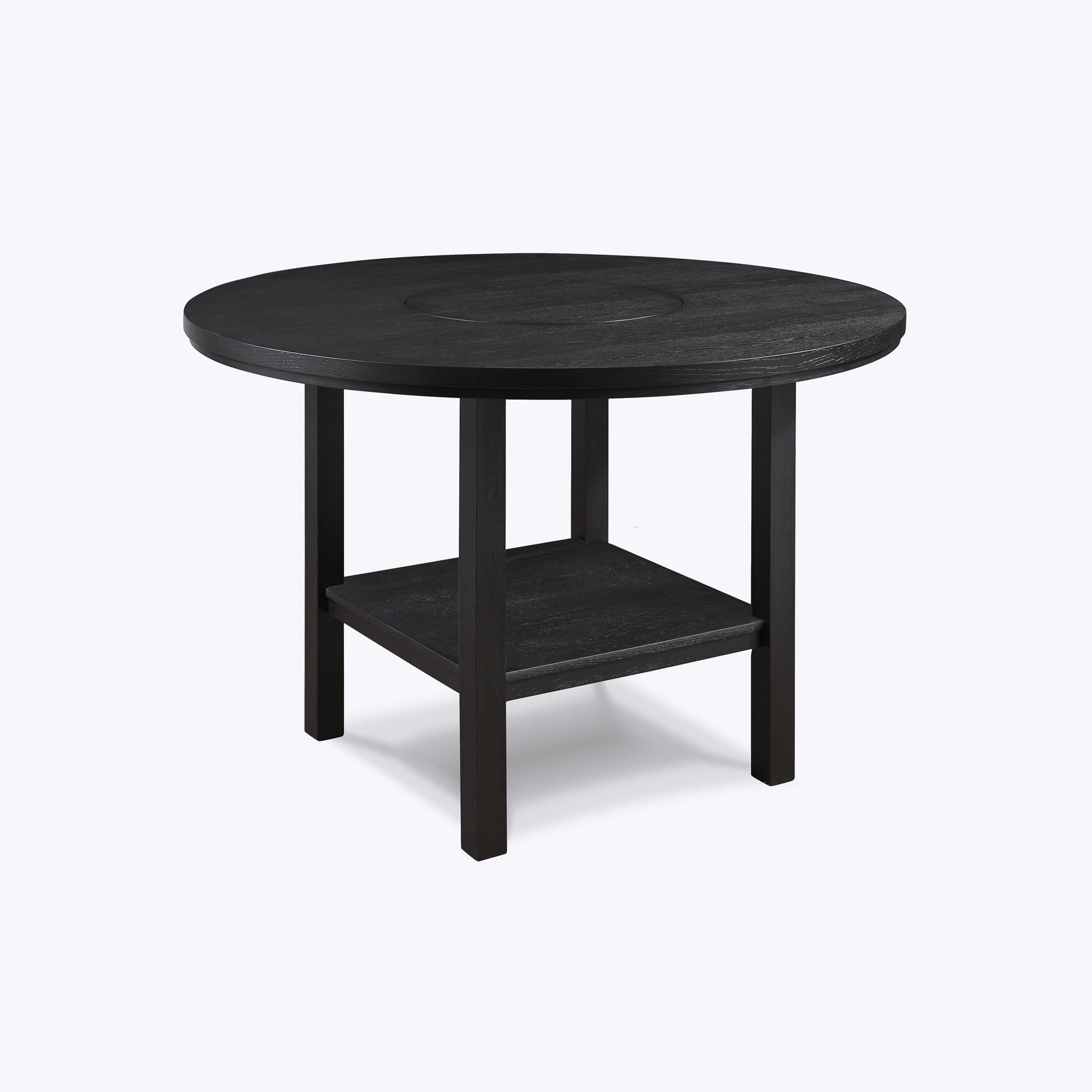 Red Barrel Studio® Charcoal Solid Wood Counter Table: Round, Lazy Susan ...