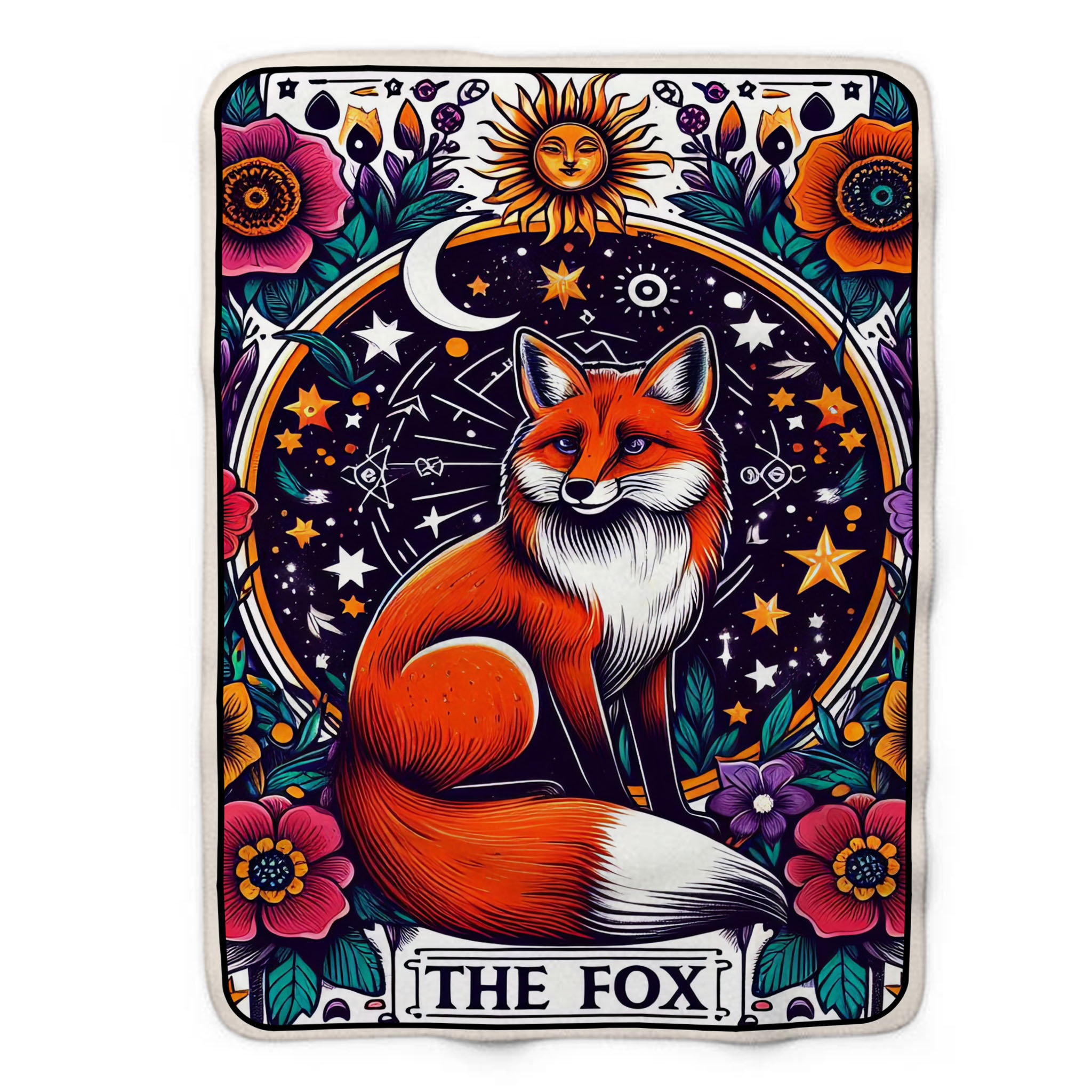 MentionedYou The Fox Tarot Card - 1 Piece Premium Sherpa Blanket ...