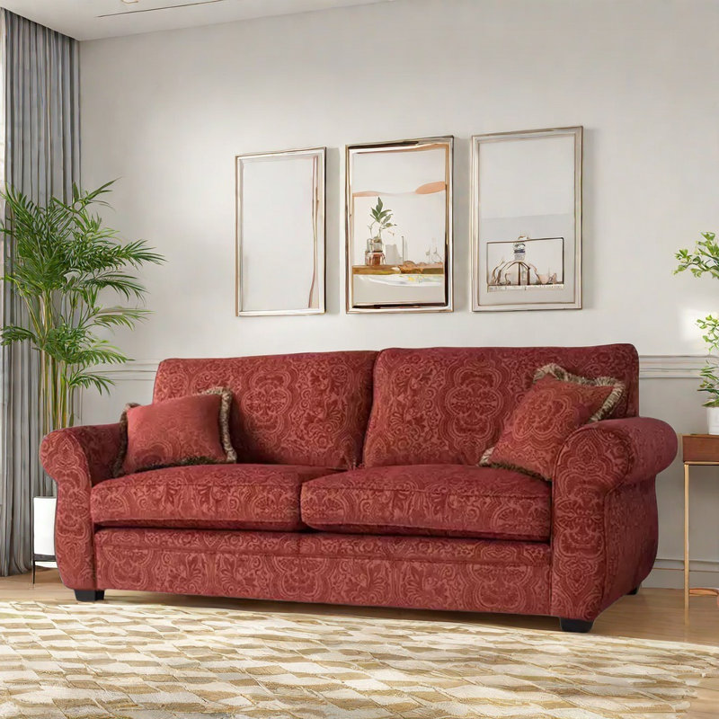Danbenla design Creative Red Chenille Sofa | Wayfair