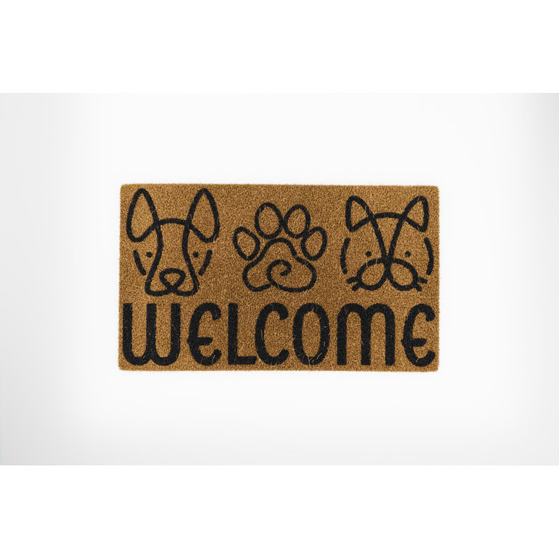 Lark Manor™ Welcome Pets Coconut Coir Doormat | Wayfair