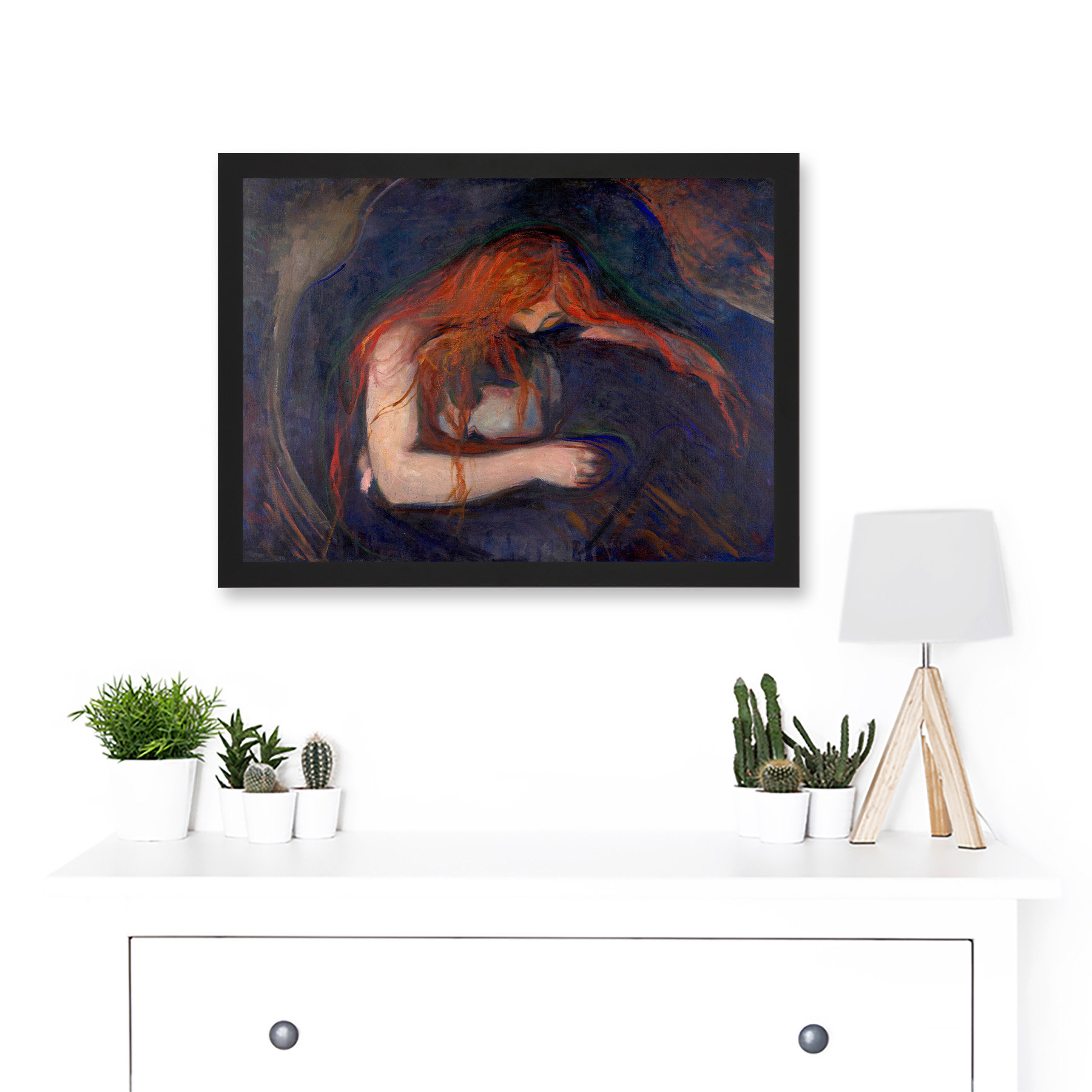 Rosalind Wheeler Munch Vampire 1895 Painting Gothic Dark Artwork Framed ...