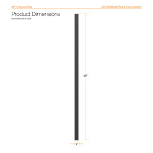 OUTDECO 96 In. In-Ground Galvanized Steel Fence Post (For Decorative ...