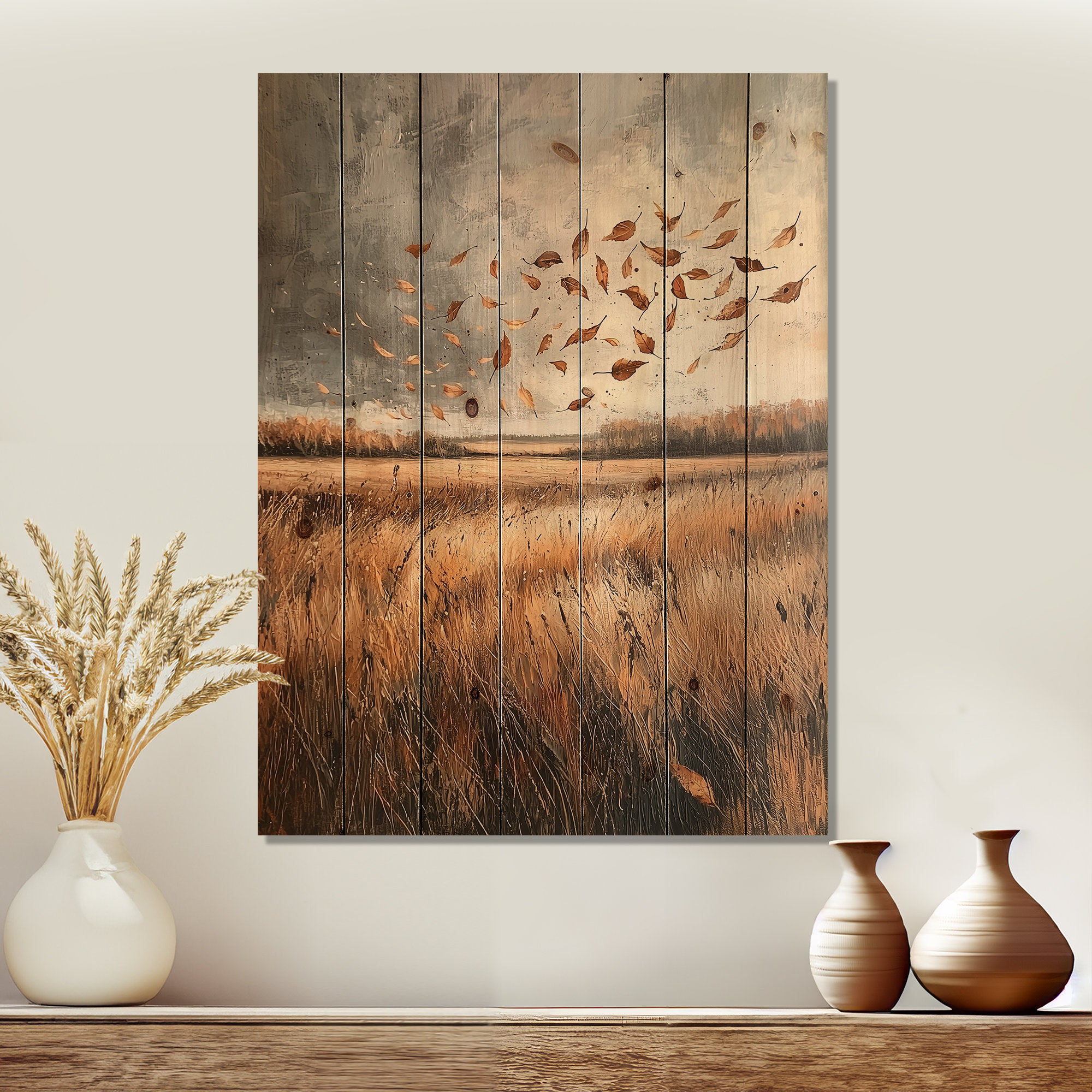 Ophelia & Co. Windy Prairie Leaves In The American Prairies II - Leaves ...