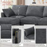 Latitude Run® 110" Chenille Sectional Sofa With Two Pillows And Ottoman ...
