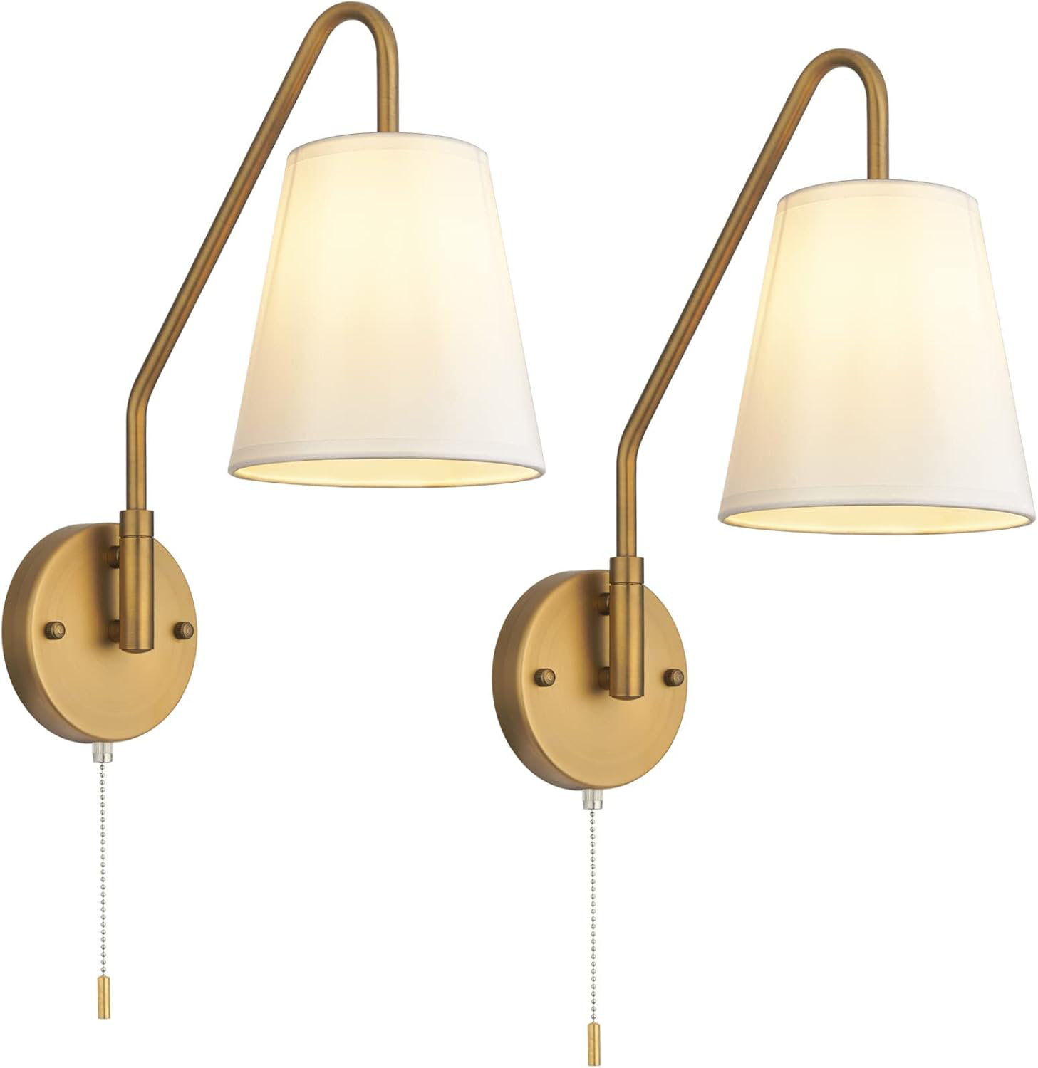 Everly Quinn Hardwired Wall Sconces Set Of Two With 180 Degree Swing ...