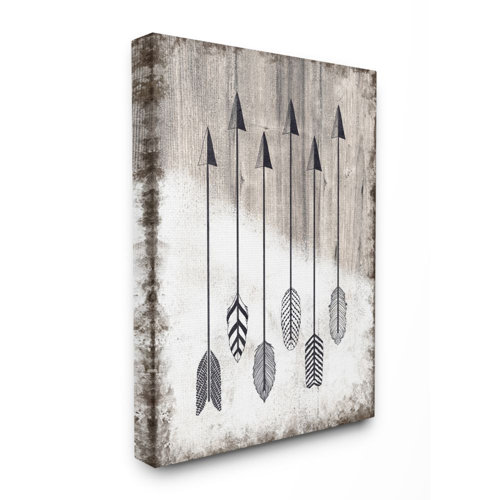 Loon Peak® Tribal Arrow Feather Pattern Black And White Design by Ziwei ...