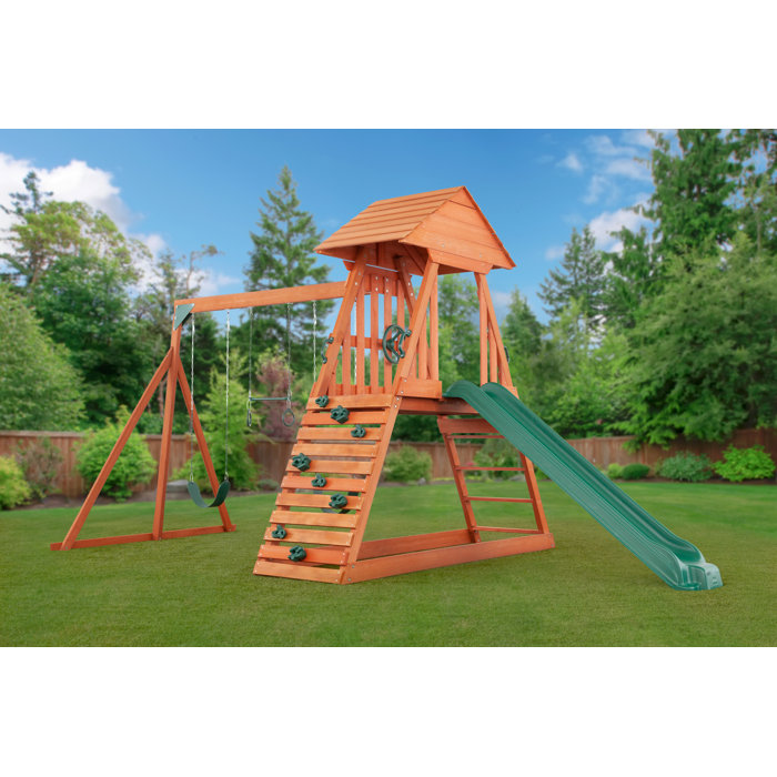 CreativeCedarDesigns Chalet Complete Wooden Swing Set & Reviews | Wayfair