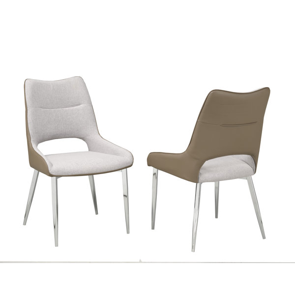 Corrigan Studio® Chicago Dining Chair, Set Of 2, Brown/Silver - Wayfair ...