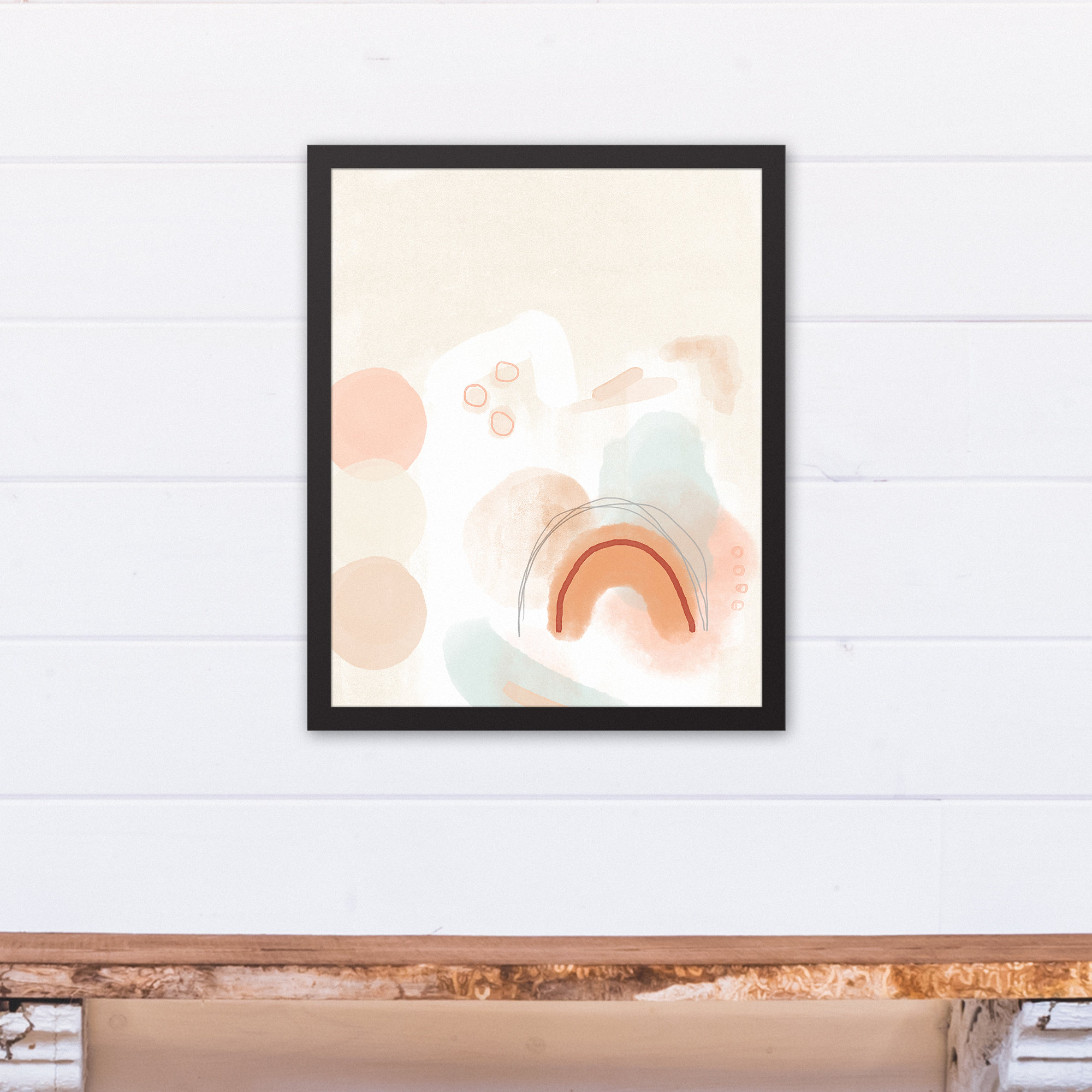 Orren Ellis Muted Rainbow Abstract - Picture Frame Graphic Art on ...