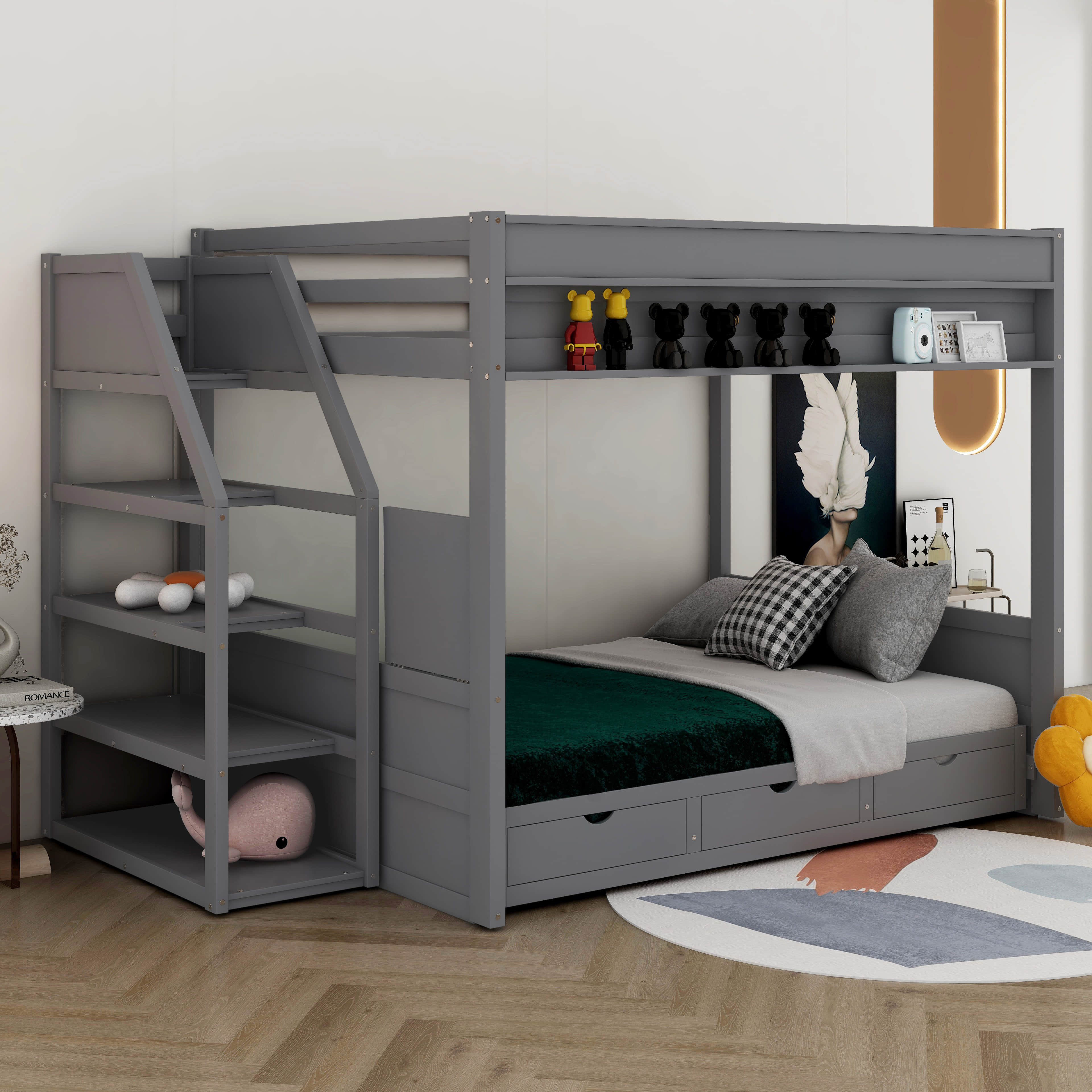 Harriet Bee Hazael Wood Full Size Convertible Bunk Bed - Wayfair Canada