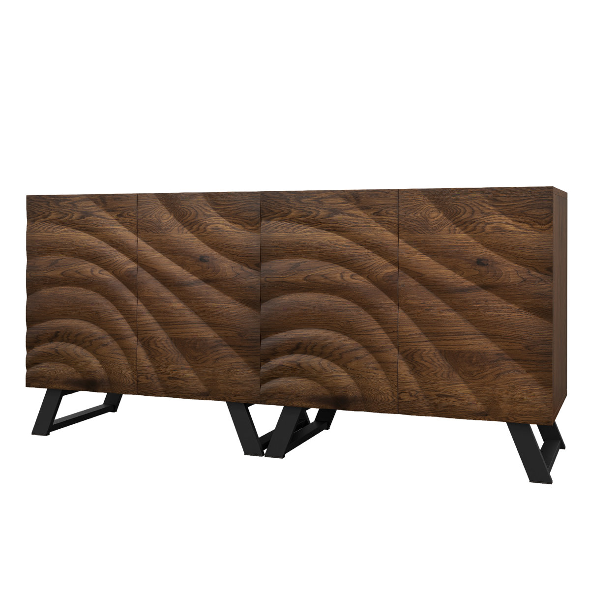 Millwood Pines 4 Door Wood Sideboard Buffet TV Stand with Adjustable ...