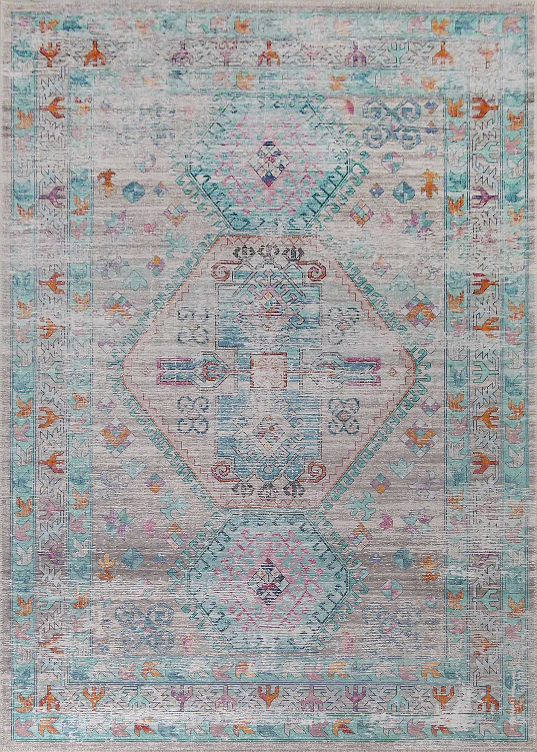 Dakota Fields Bartholomew Oriental Handmade Flatweave Gray/Teal Area ...