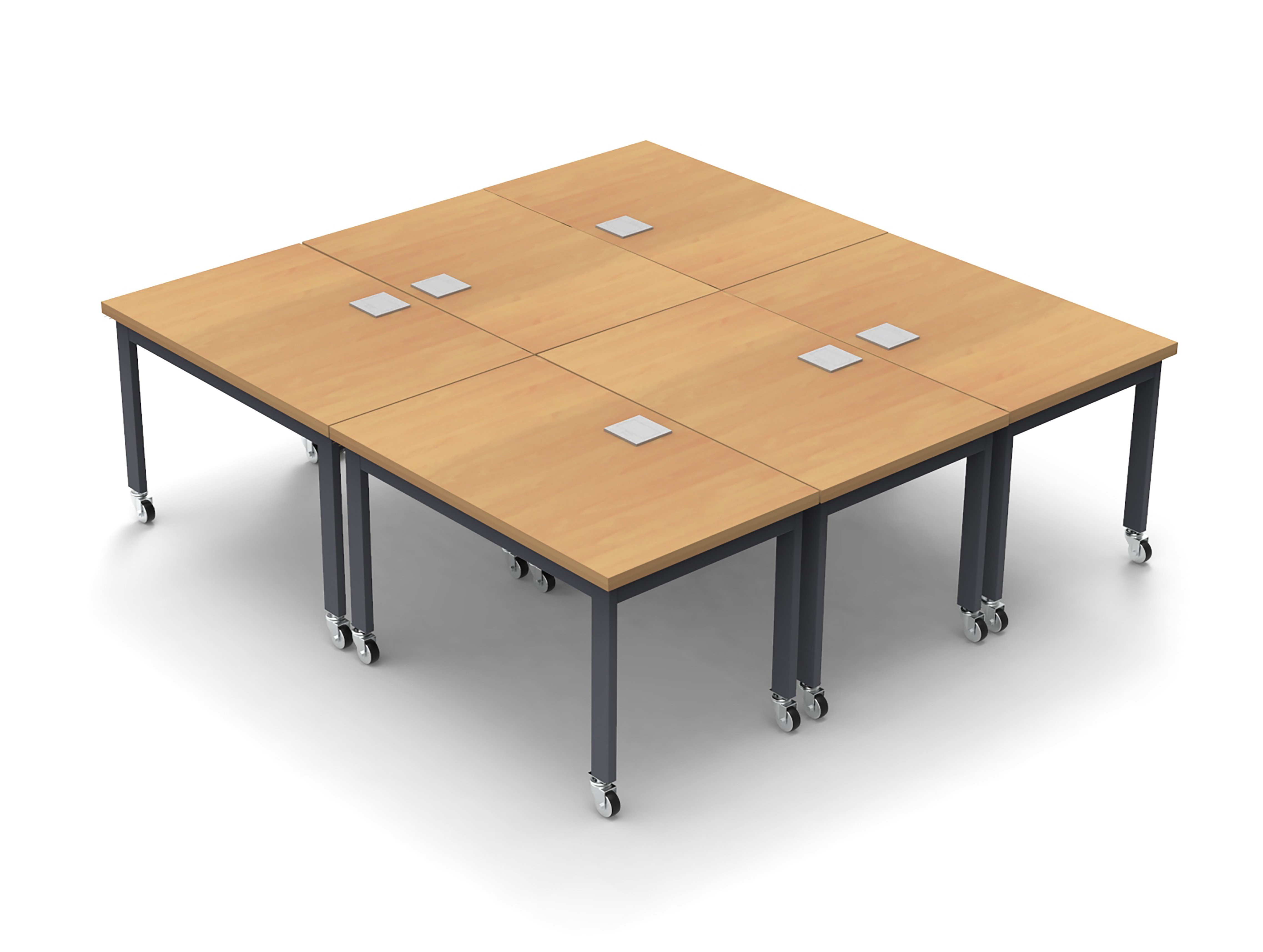 Hokku Designs Pockerley 10 Person Conference Meeting Table Complete 6 ...