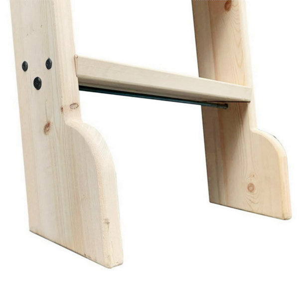 WFX Utility™ Natural Knotty Pine Wood Sliding Library Sliding Step ...