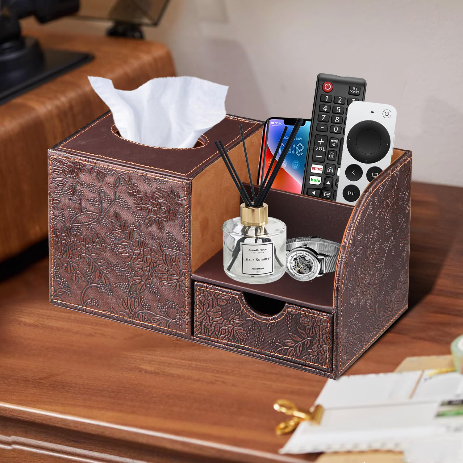 Lark Manor™ Nightstand Organizer With Tissue Holder,Decorative Cube ...