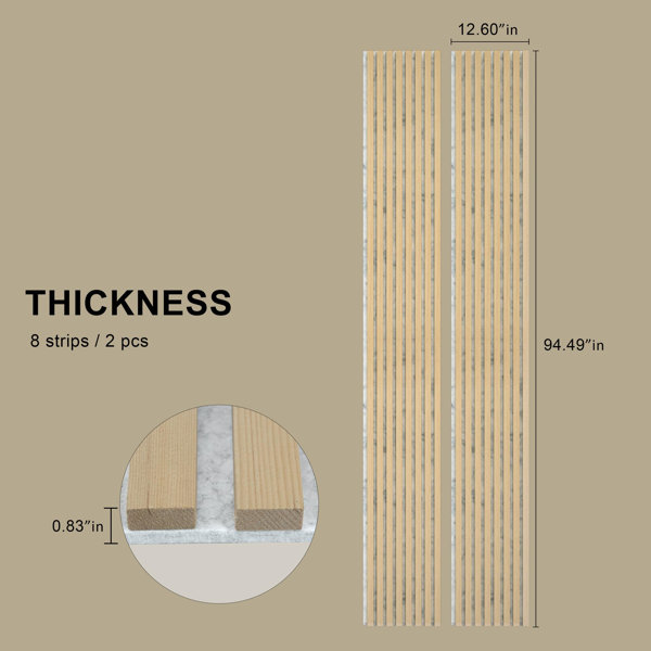 HomLux Acoustic Wood Wall Panels 94.49” x 12.6” Soundproof Wall Panels ...