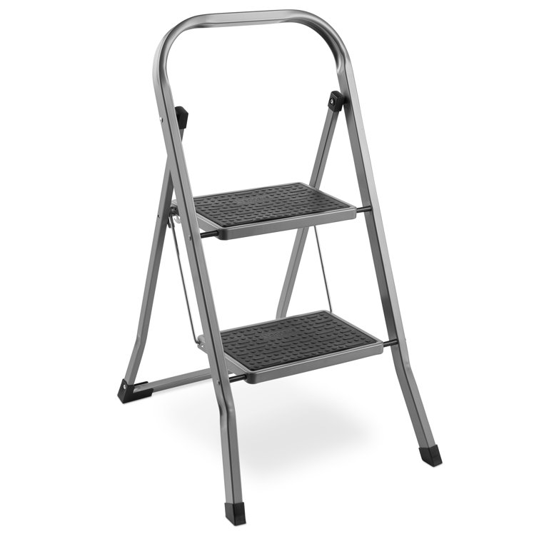 VonHaus 2 - Step Steel Folding Small Step Ladder & Reviews | Wayfair.co.uk