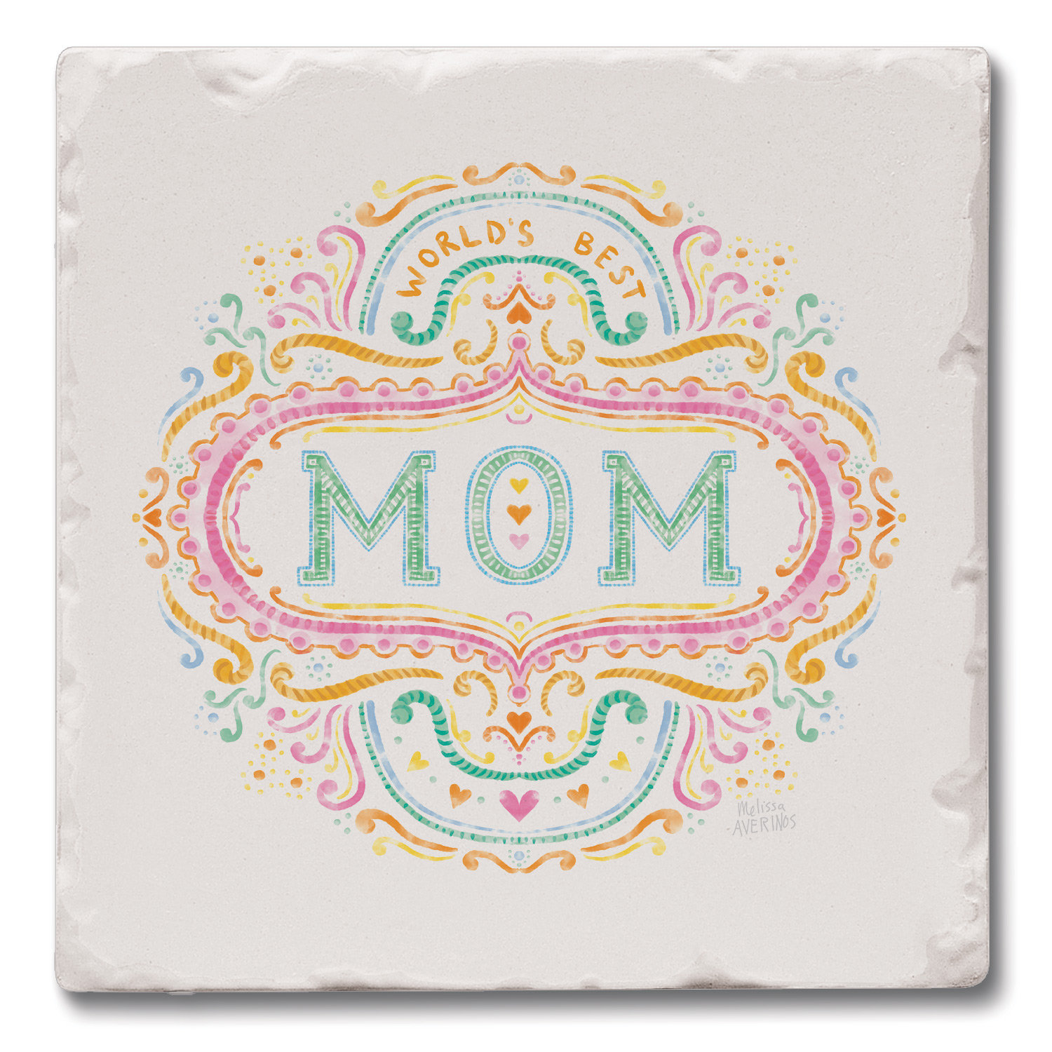 Ophelia & Co. Thirstystone Mom 4-Pack Tumbled Tile Stone Coasters | Wayfair