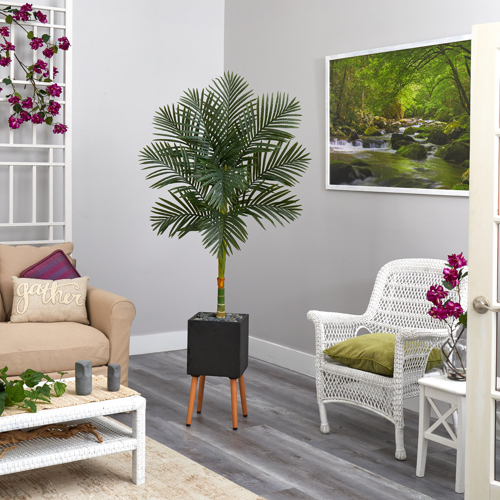 Primrue 72" Artificial Palm Tree in Planter | Wayfair