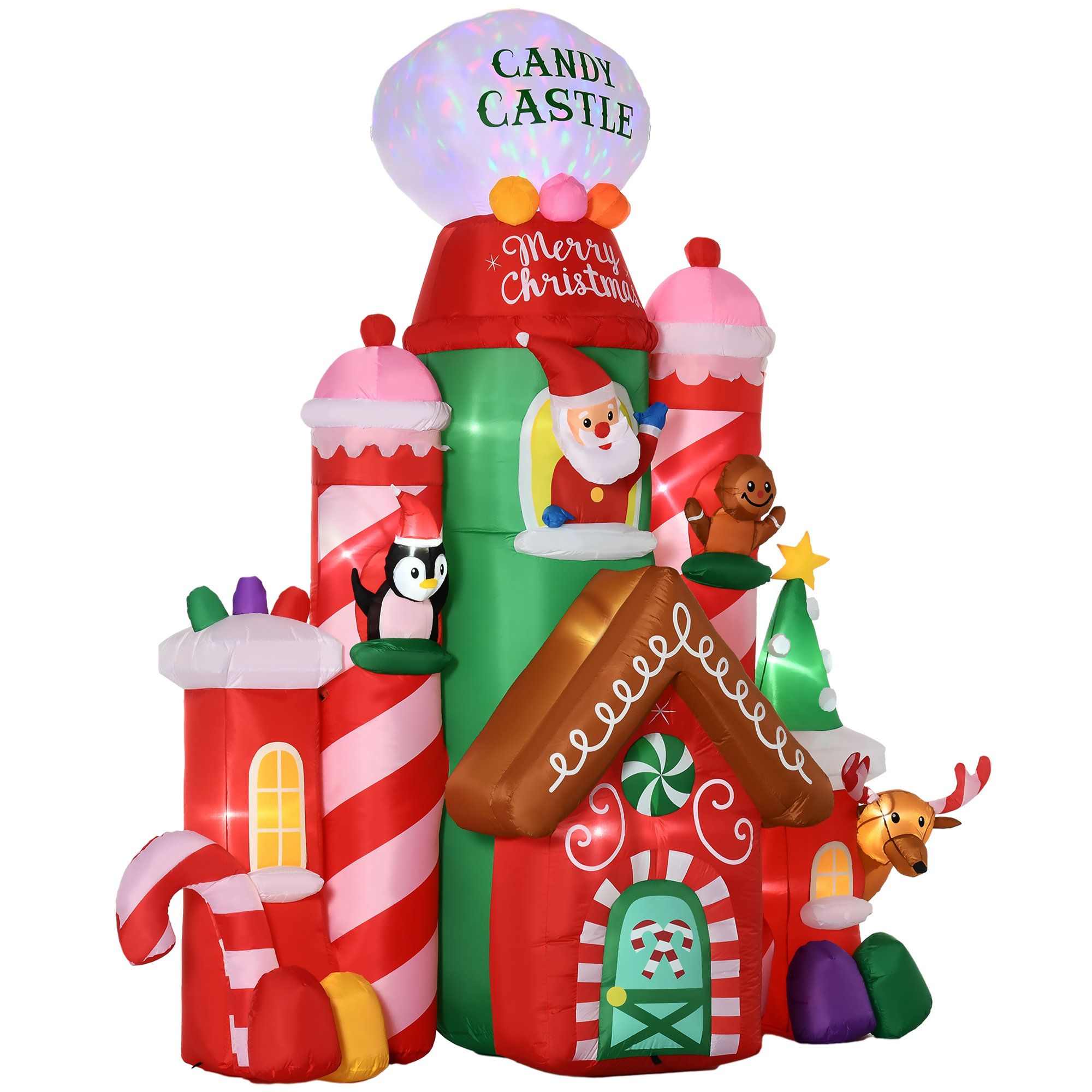 One Allium Way® Christmas Inflatables Outdoor Decorations Candy Castle ...