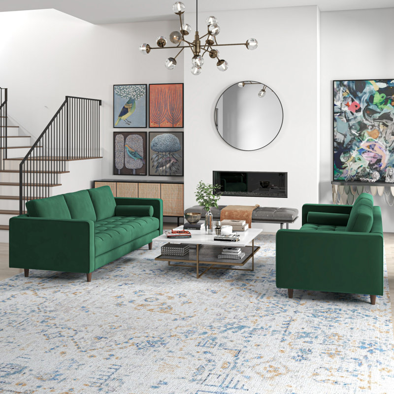 Everly Quinn 2 Piece Velvet Living Room Set | Wayfair