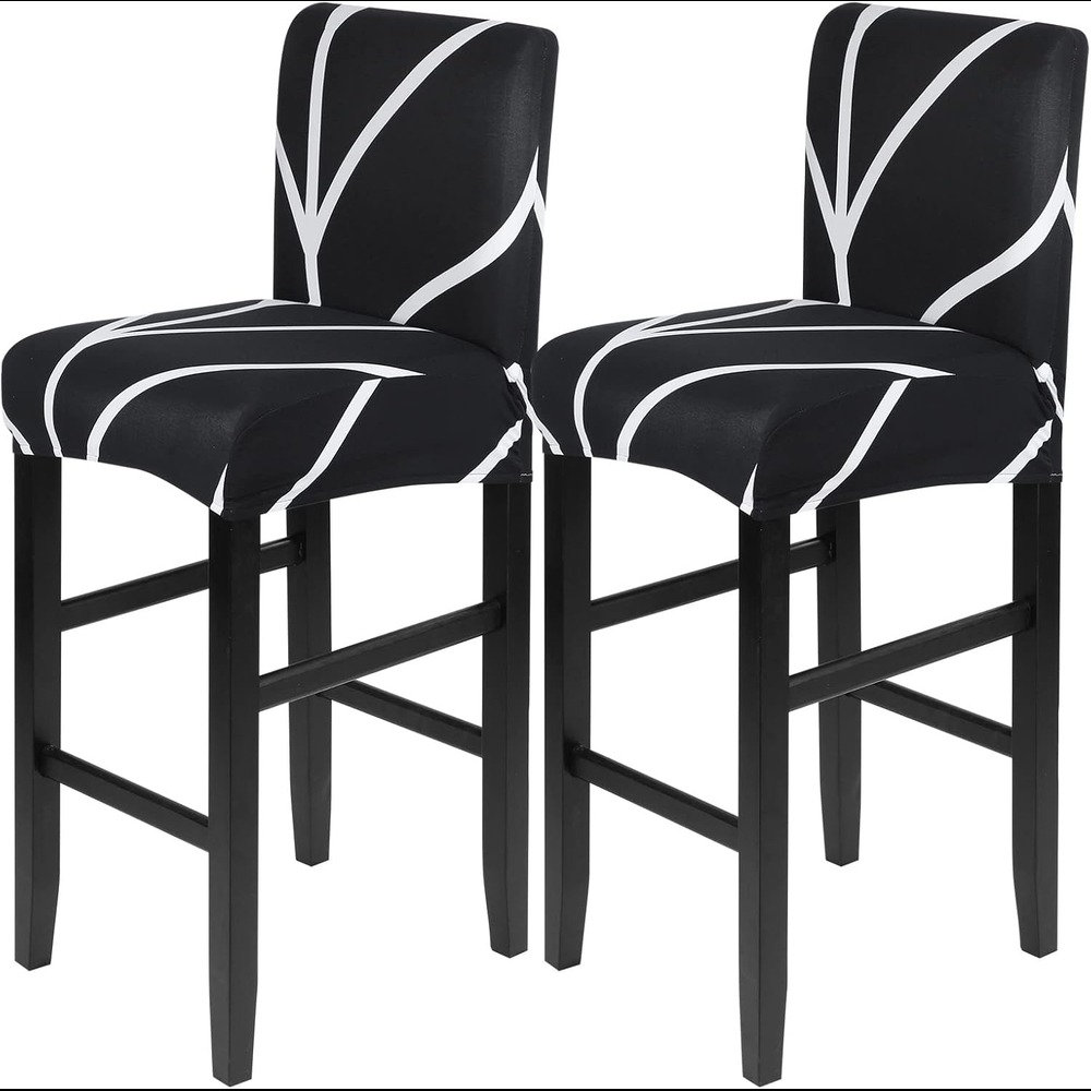 Latitude Run® Stretch Bar Stool Covers Set Of 2, Stretch Removable ...