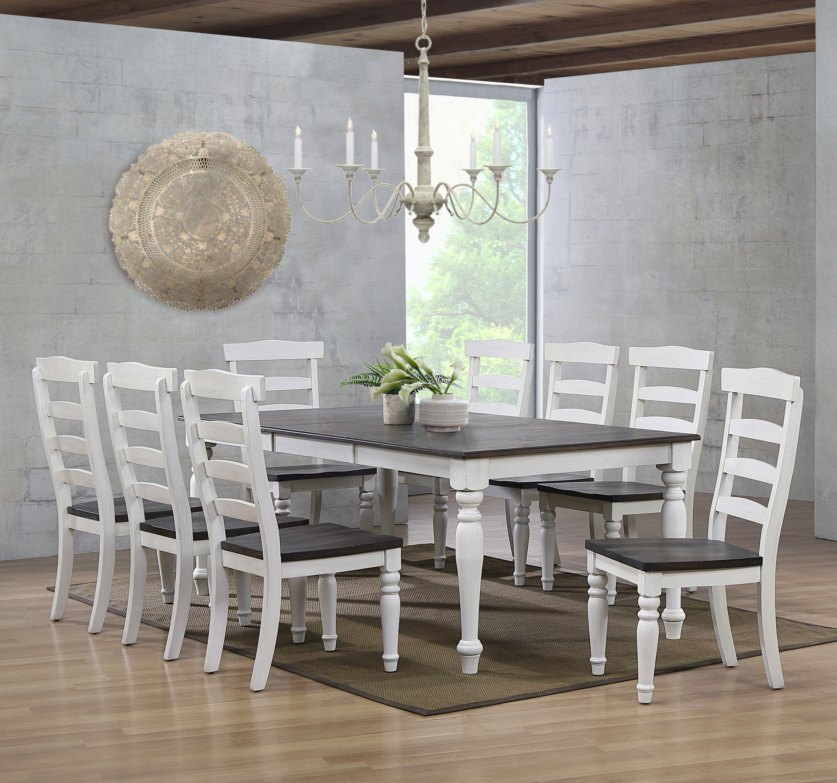 Sunset Trading French Chic 60"-78"-96" Wide Extendable Dining Table ...