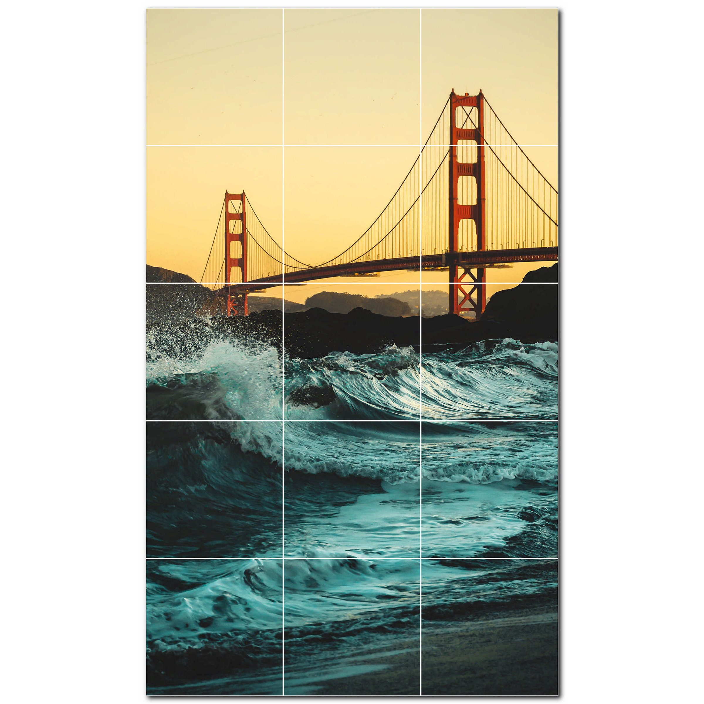 Picture-Tiles.com 12.75" x 21.25" Ceramic Bridge Photo Decorative Mural ...