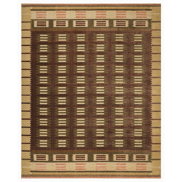 Union Rustic Marilo Rust Modern Indoor Rug | Wayfair
