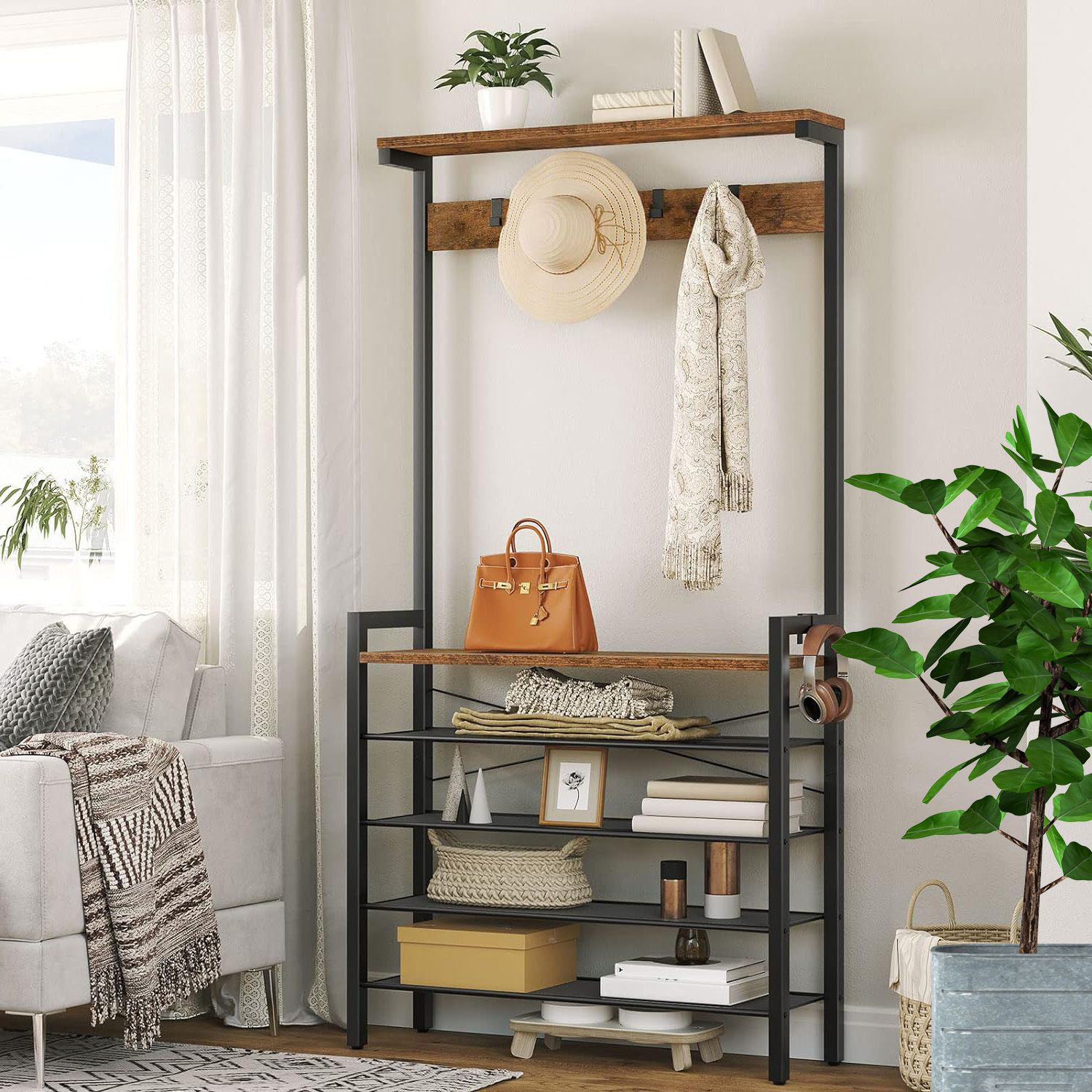 17 Stories Hall Tree with Bench and Shoe Storage - Wayfair Canada