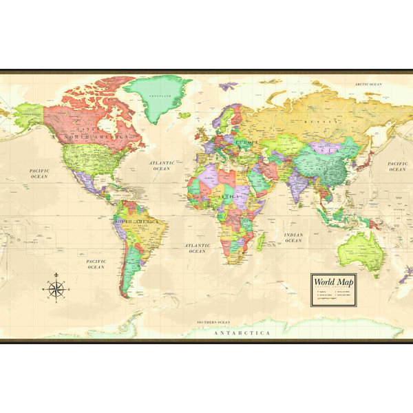 Trinx " Classic World Map " | Wayfair