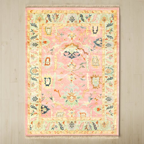 Morrisson Handmade Pink/Green/Orange Rug & Reviews | Birch Lane