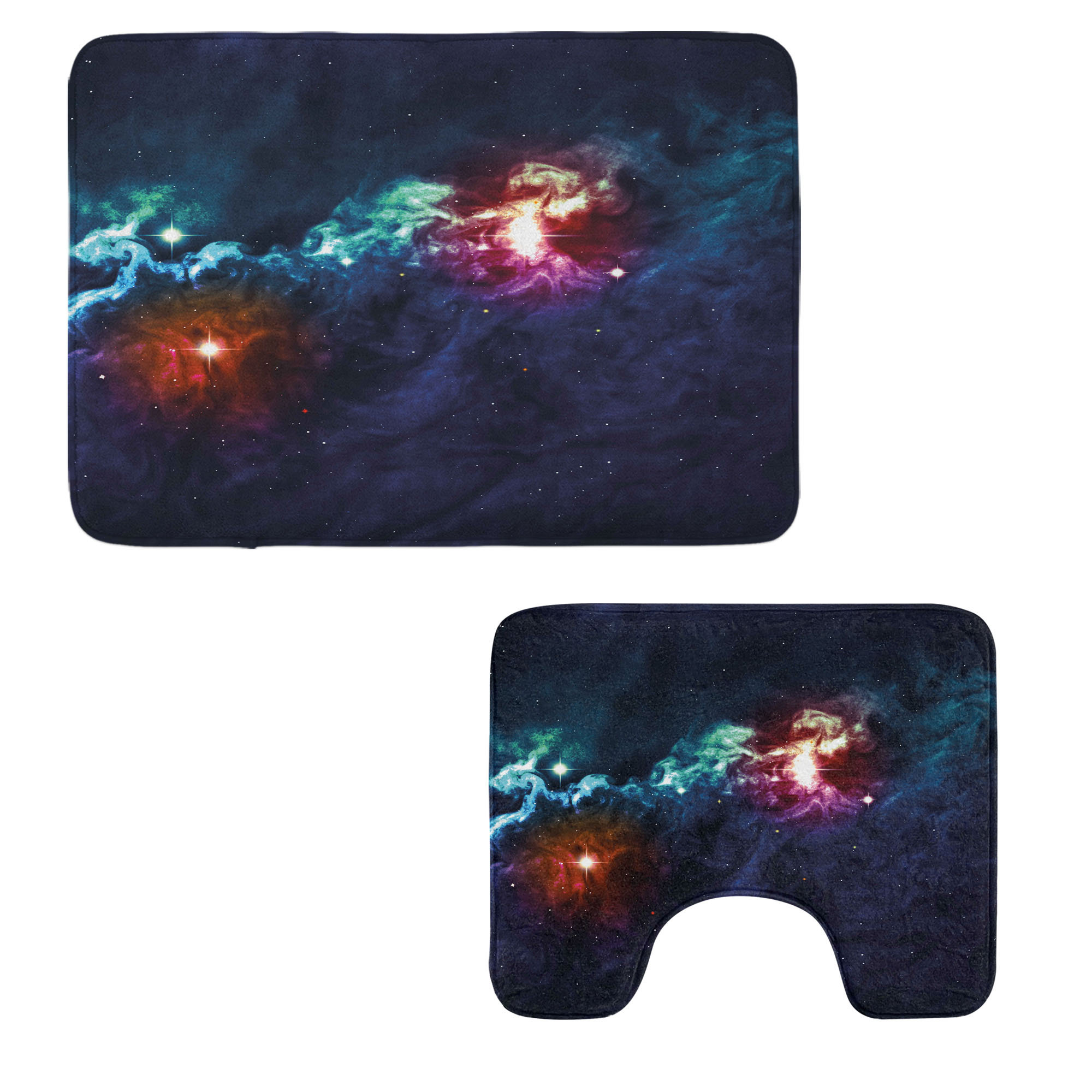 East Urban Home Space Bathroom Rug Set 2 Pieces Rectangle & Contour ...