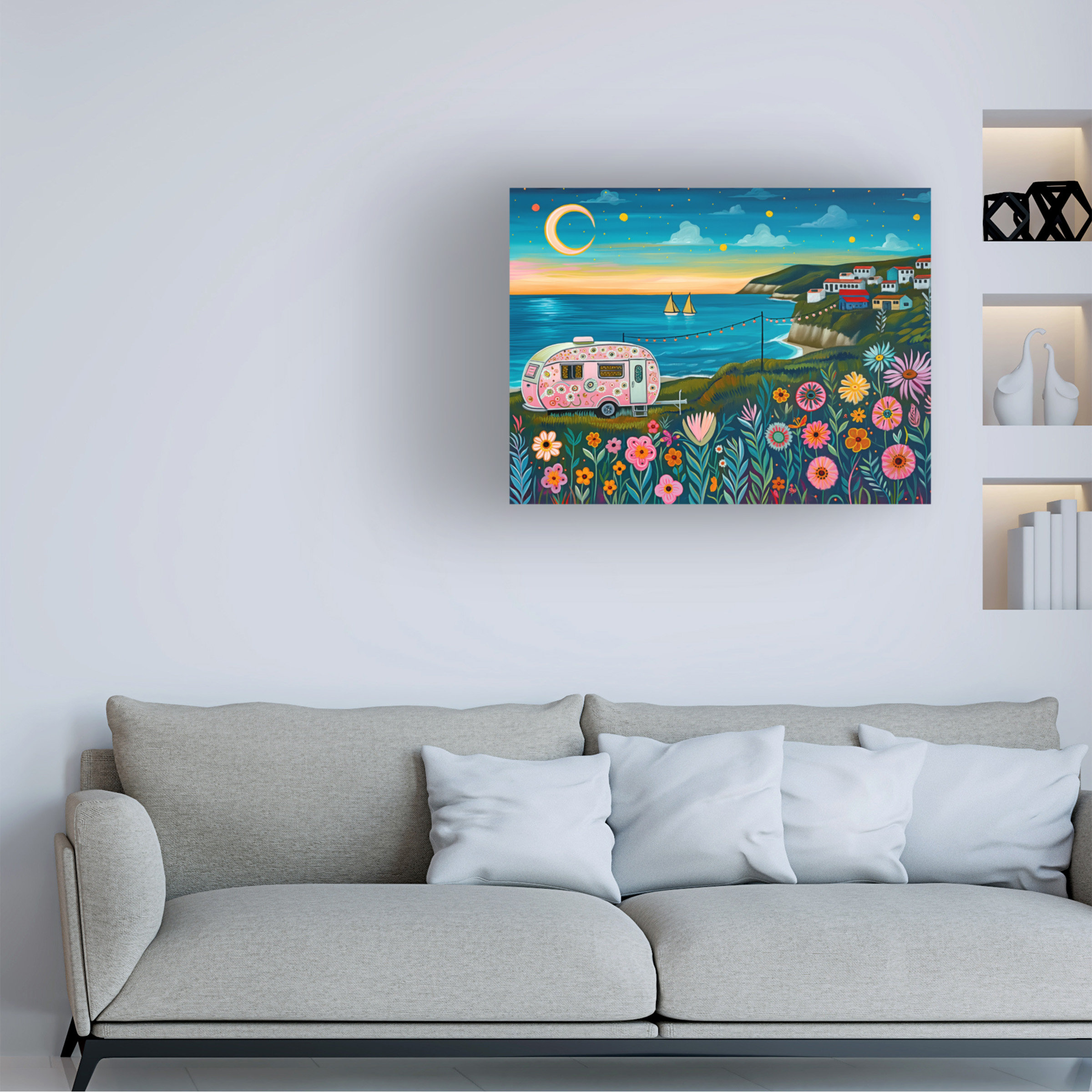 Trademark Fine Art Doron David Twilight At The Seaside Canvas Art | Wayfair