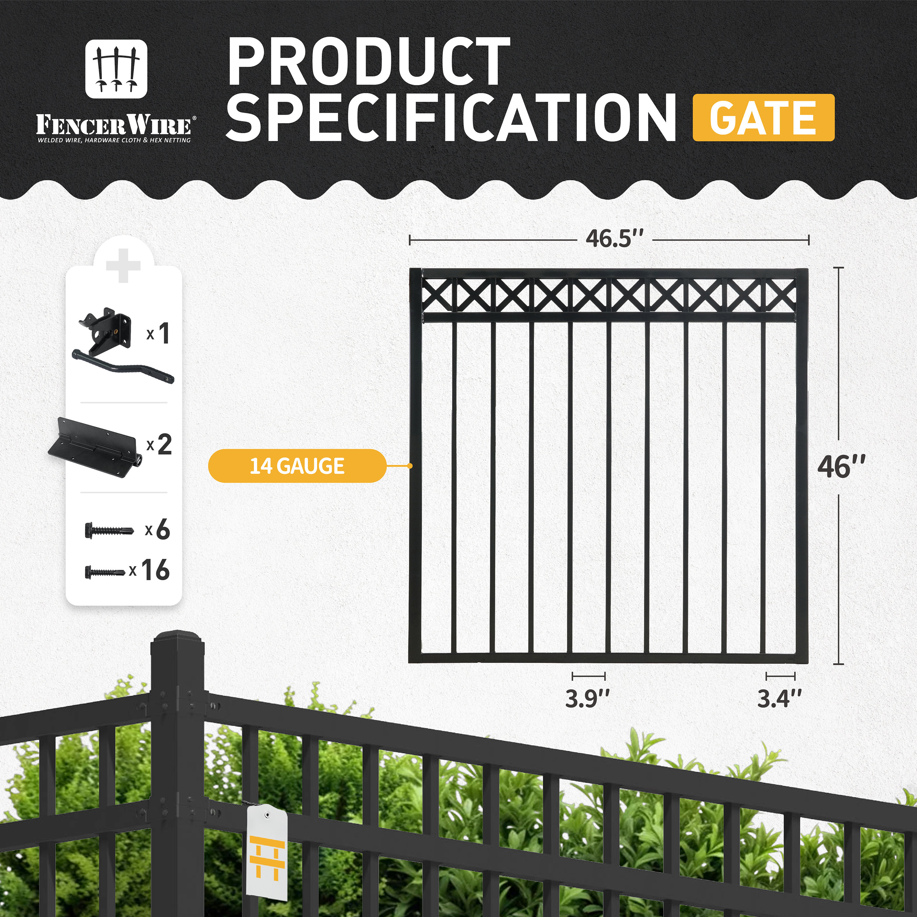 Fencer Wire Heavy Duty 4/ 5/ 6FT H X 4FT W Flat Top X-Pattern ...