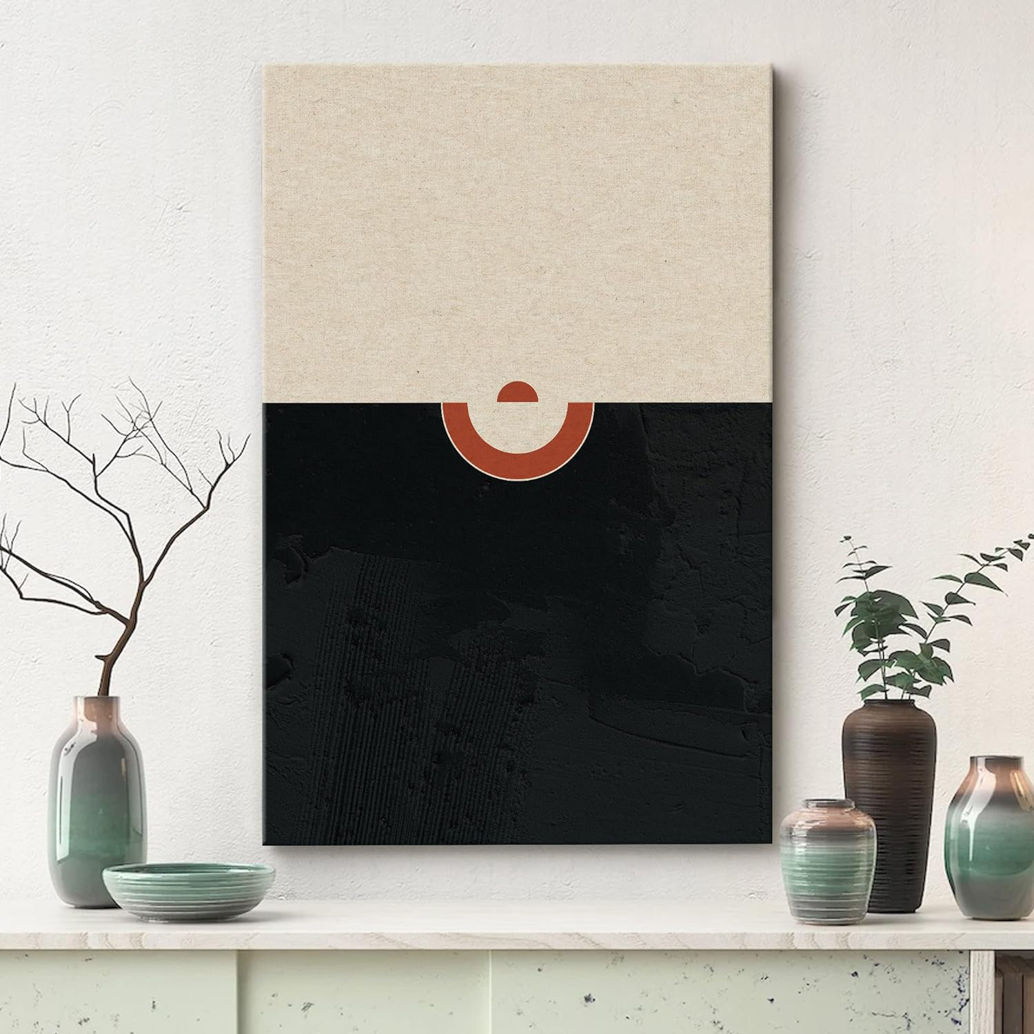 IDEA4WALL Geometric Black Curve Color Blocks Abstract Shapes Minimalism ...