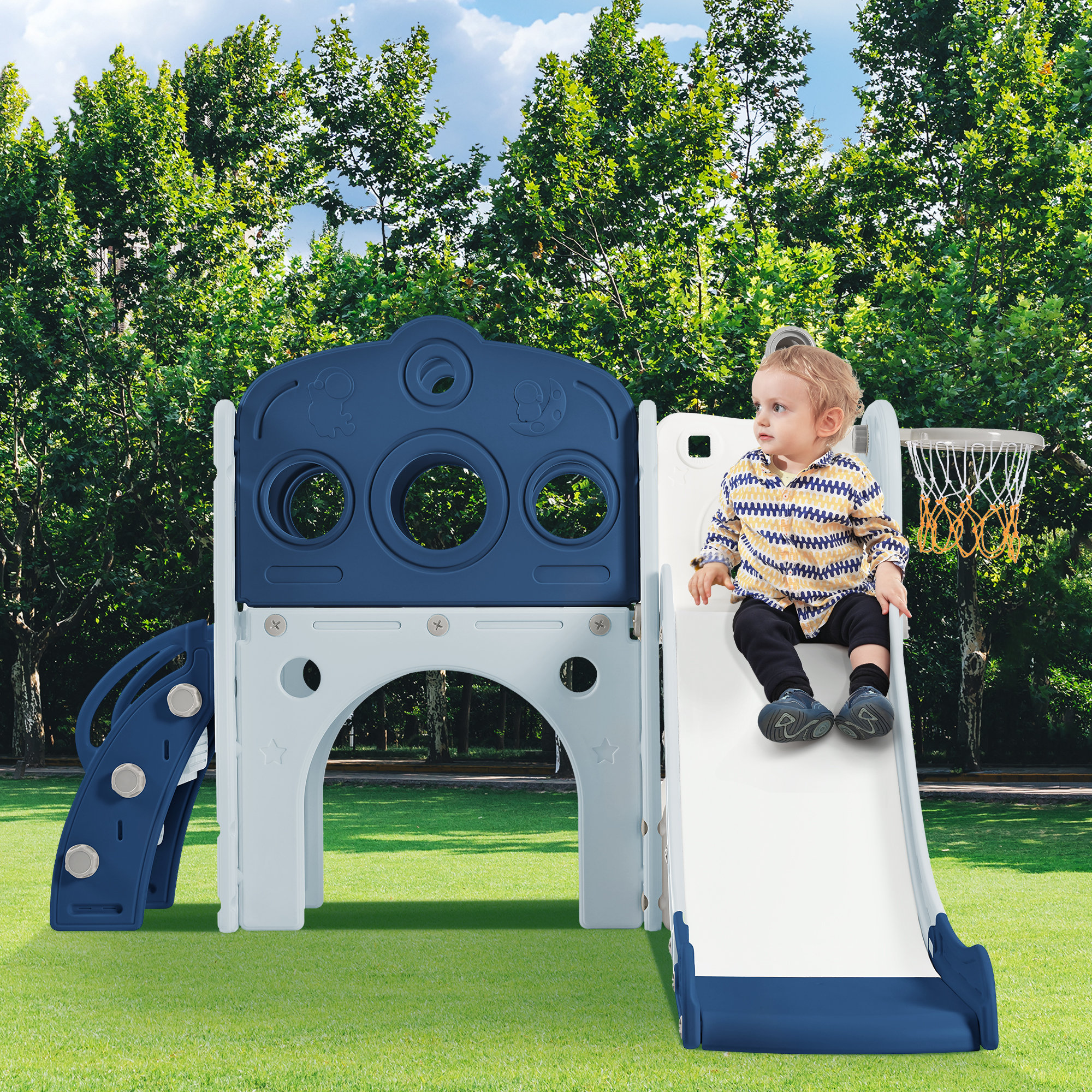 SUMIJ 7 In 1 Toddler Slide, Kids for Toddler Age 1-3 Climber Slide ...