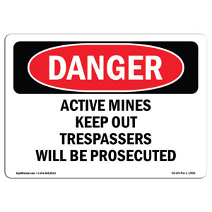 SignMission Active Mines Keep out Trespassers Sign | Wayfair