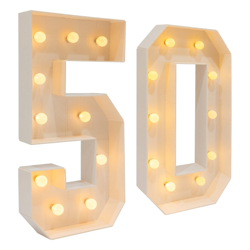 CNCEST 30th/40th/50th Light Up Numbers Birthday Party Decoration ...