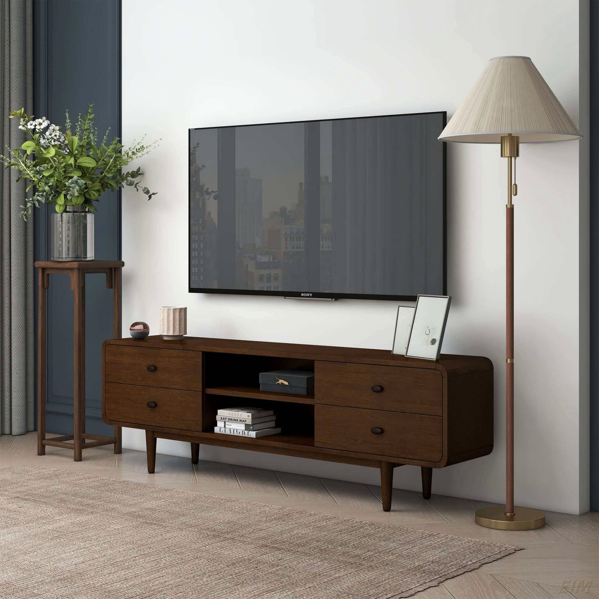 Corrigan Studio Alexa Mid Century Modern Style TV Stand (TV Stand ...