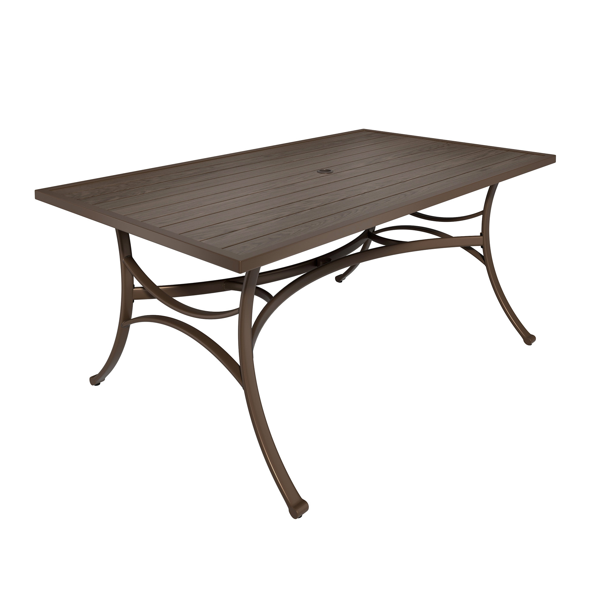 Lark Manor Rectangular 68'' L x 38.4'' W Outdoor Metal Restaurant Table ...