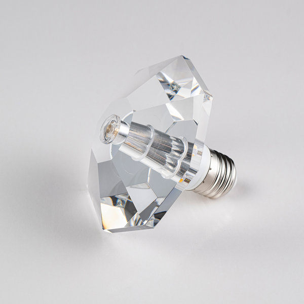E Octagon LED Solid Crystal-Style Glass Bulb, 3000K Warm White, E26/27 ...