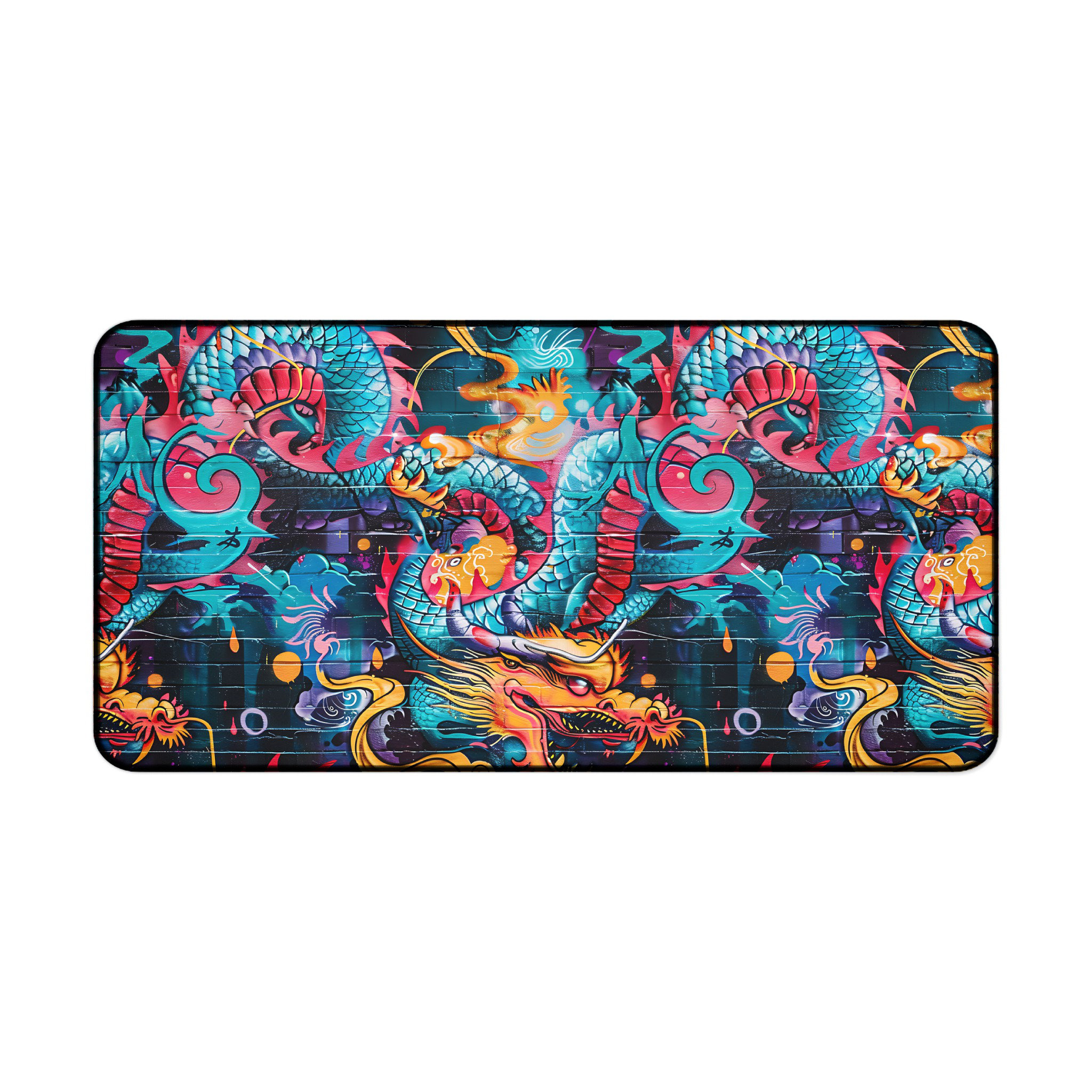East Urban Home Dragon Graffiti Mouse Mat, Urban Art Desk Mat, Cool ...