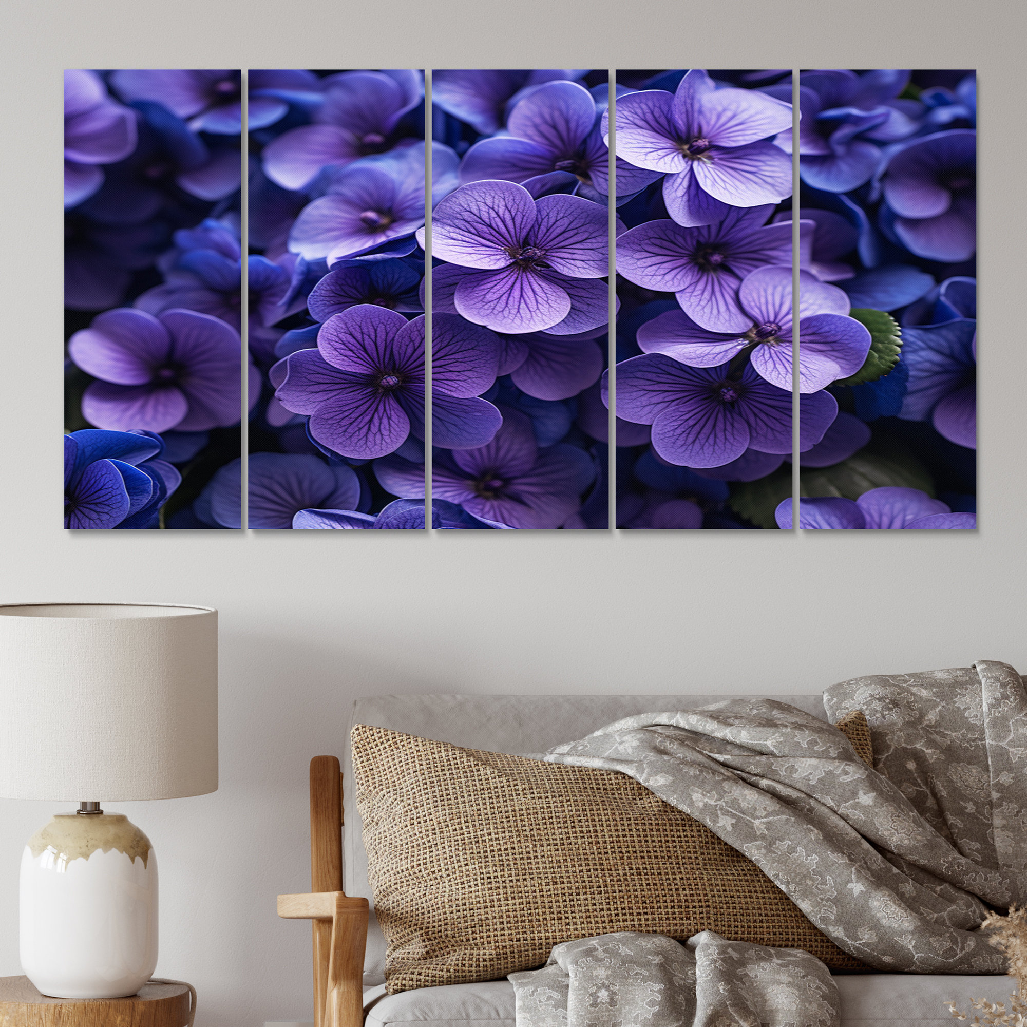 Latitude Run® Violets Whispering Photo IV - Floral Wall Decor - 5 Equal ...