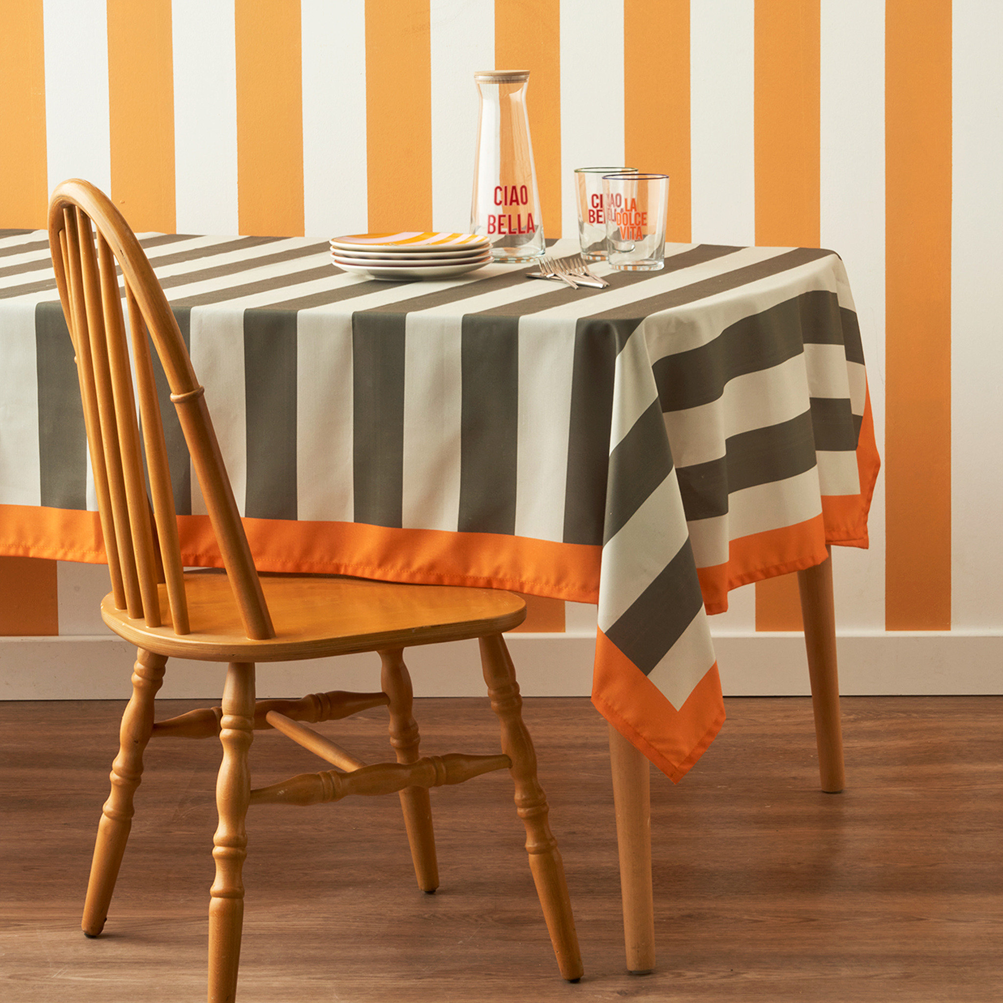 Latitude Run® Line Stripe Printed Tablecloth | Wayfair