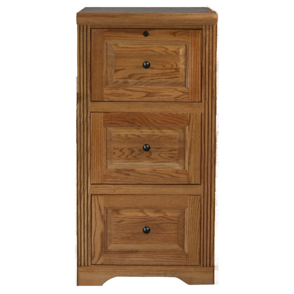 Red Barrel Studio® 18.25'' Wide 3 -Drawer Solid Wood File Cabinet ...