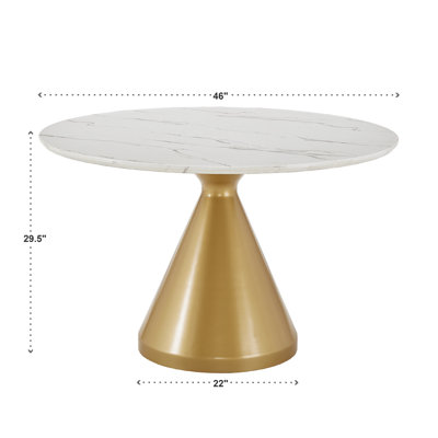 Kingstown Home Roman Round Marble Dining Table & Reviews | Wayfair